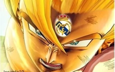 Goku con la camiseta del real madrid