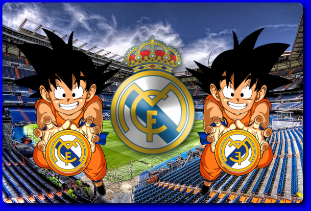 Goku con la camiseta del real madrid