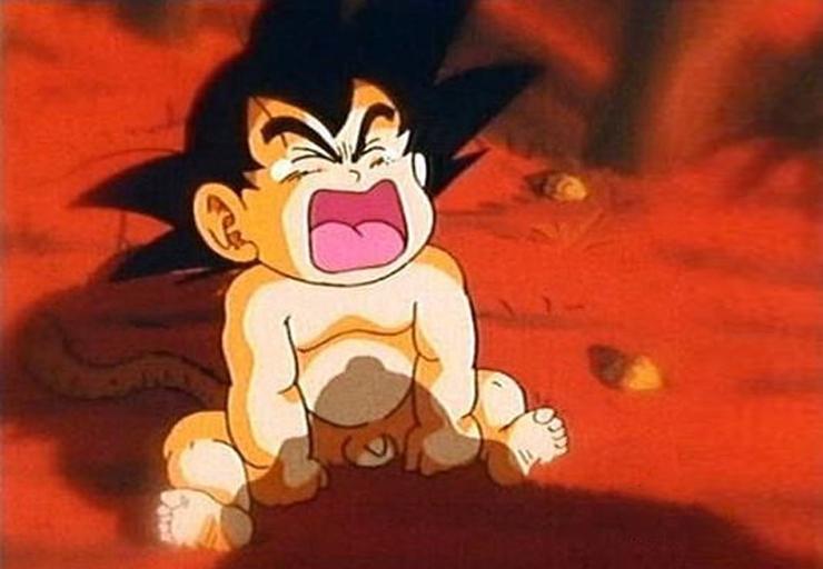 Goku llorando